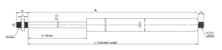 Locking gas spring Series 10/22 - jp
